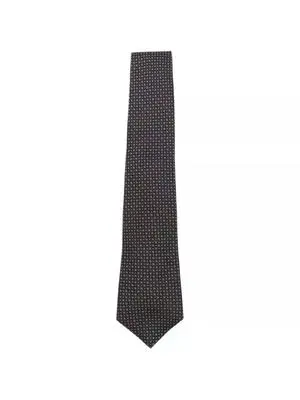 Kiton Geometric Pattern Neck Ties - Blue