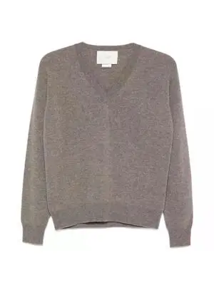 VANISE Cashmere V-neck Pullover - Brown