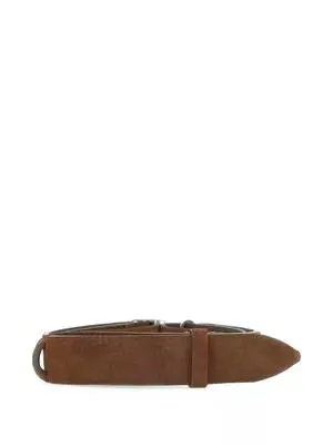 Orciani Nobuckle Suede Belt - Brown