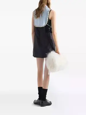 Prada Embroidered Poplin Tie Vest