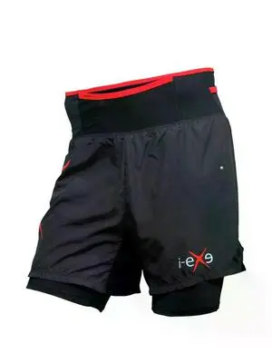 I-EXE Layered Logo-print Performance Shorts - Black