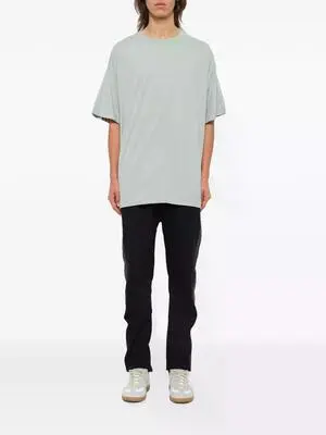 Facetasm Rib-trim Striped-panel T-shirt