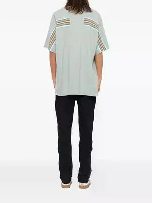 Facetasm Rib-trim Striped-panel T-shirt
