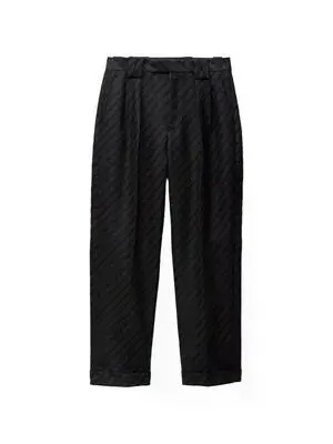 Versace Pinstripe Wool Dress Trousers - Black