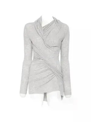 Source Unknown Folgore Asymmetric Draped Top - Grey