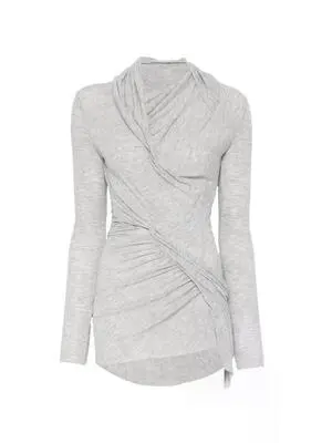 Source Unknown Folgore Asymmetric Draped Top - Grey