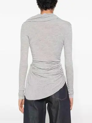 Source Unknown Folgore Asymmetric Draped Top - Grey