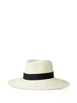 MAISON MICHEL Straw Fedora Hat - Neutrals