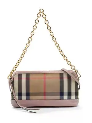 Burberry 2000-2017 House Check Canvas Derby Abingdon Convertible Satchel - Brown