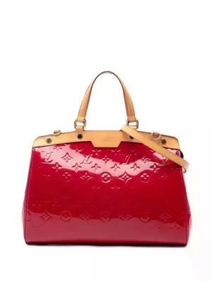 LOUIS VUITTON 2013 Monogram Vernis Brea Mm Satchel - Red