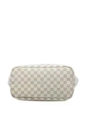 LOUIS VUITTON Damier Azur Neverfull Mm Tote Bag - White