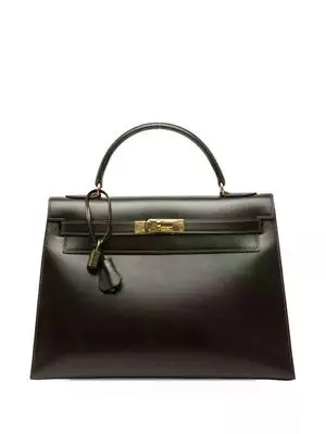 Hermès 1979 Box Calf Kelly Ii Sellier 32 Satchel - Brown