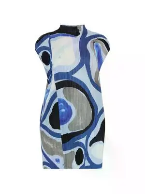 Issey Miyake Pleated Abstract-print Dress