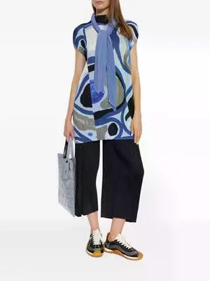 Issey Miyake Pleated Abstract-print Dress