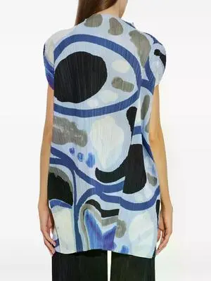 Issey Miyake Pleated Abstract-print Dress