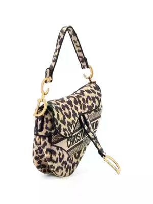 Dior Saddle Handbag Mizza Embroidered Canvas Medium Satchel