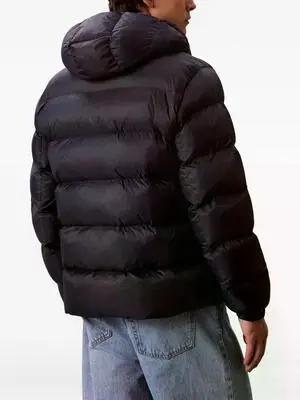 Calvin Klein Print Hooded Padded Jacket - Blue