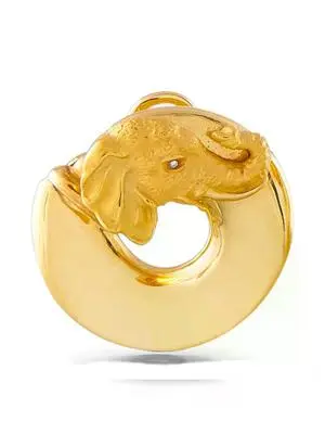CARRERA Y CARRERA 18k Yellow Diamond Elephant Hoop Earrings