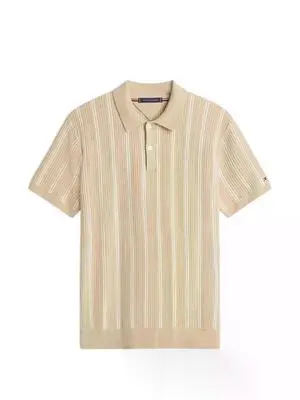 Tommy Hilfiger Vertical-stripe Knitted Polo Shirt - Neutrals