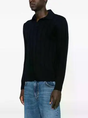 GRAN SASSO Ribbed-knit Polo-collar Sweater