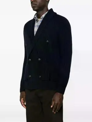 GRAN SASSO Double-breasted Ribbed-knit Cardigan