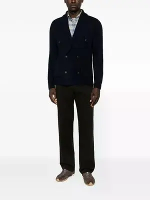 GRAN SASSO Double-breasted Ribbed-knit Cardigan