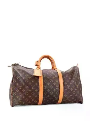 LOUIS VUITTON Monogram Canvas Keepall 50 Travel Bag - Brown