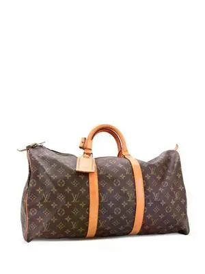 LOUIS VUITTON Monogram Canvas Keepall 50 Travel Bag - Brown