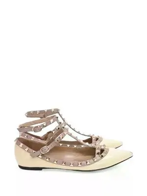 Valentino Garavani Rockstud Caged Patent Leather Ballet Flats