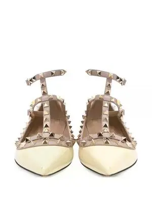 Valentino Garavani Rockstud Caged Patent Leather Ballet Flats