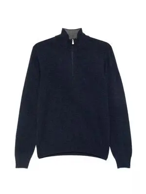 GRAN SASSO Quarter-zip Knitted Sweater - Blue