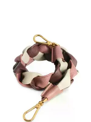 COCCINELLE Boheme Braided Leather Bag Strap - Pink
