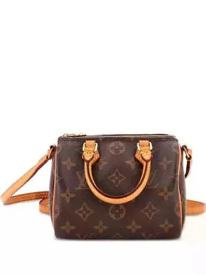 LOUIS VUITTON Speedy Bandouliere Monogram Canvas Nano Crossbody Bag - Brown