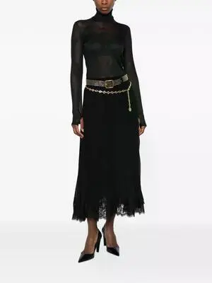 Zimmermann Pleated Lace-trim Midi Skirt