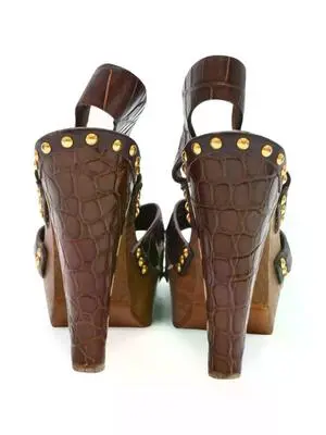 Miu Miu Croc-embossed Clog Sandals