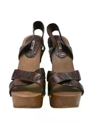 Miu Miu Croc-embossed Clog Sandals
