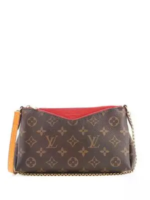 LOUIS VUITTON Pallas Monogram Canvas With Leather Clutch Bag - Red