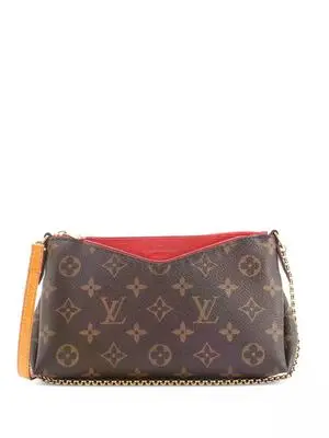 LOUIS VUITTON Pallas Monogram Canvas With Leather Clutch Bag - Red