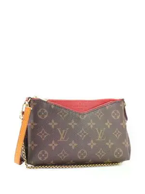 LOUIS VUITTON Pallas Monogram Canvas With Leather Clutch Bag - Red