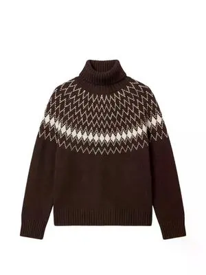 Chinti & Parker Fair Isle Intarsia Knit Roll-neck Sweater