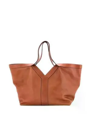 Saint Laurent Leather Medium Tote Bag - Brown