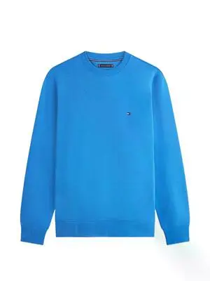 Tommy Hilfiger Terry Embroidered-logo Crew-neck Sweater - Blue