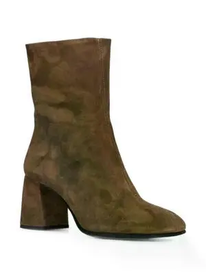 POEVE Thea Suede Block-heel Ankle Boots