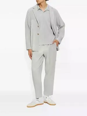 Issey Miyake Pleated Polo Shirt - Grey