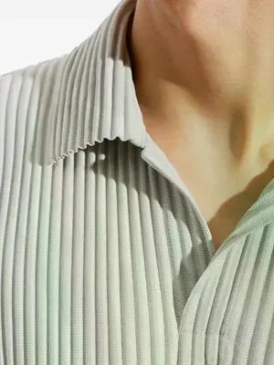 Issey Miyake Pleated Polo Shirt - Grey
