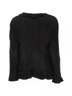 Gucci 2000s Ruffled V-neck Blouse