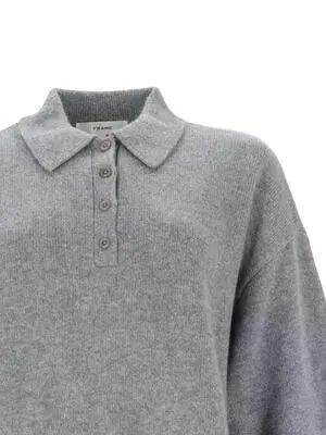 FRAME Cashmere Fine-knit Polo Sweater