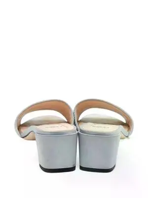 Fendi Ff Logo-embroidered Block-heel Sandals