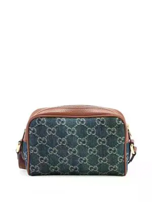 Gucci 2016-2026 Mini Gg Denim Ophidia Crossbody Bag - Blue