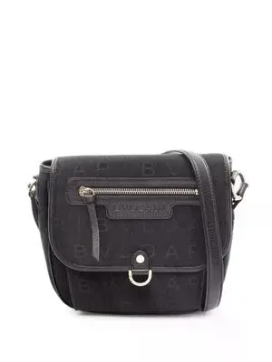 BVLGARI 2000-2026 Logomania Canvas Crossbody Bag - Black